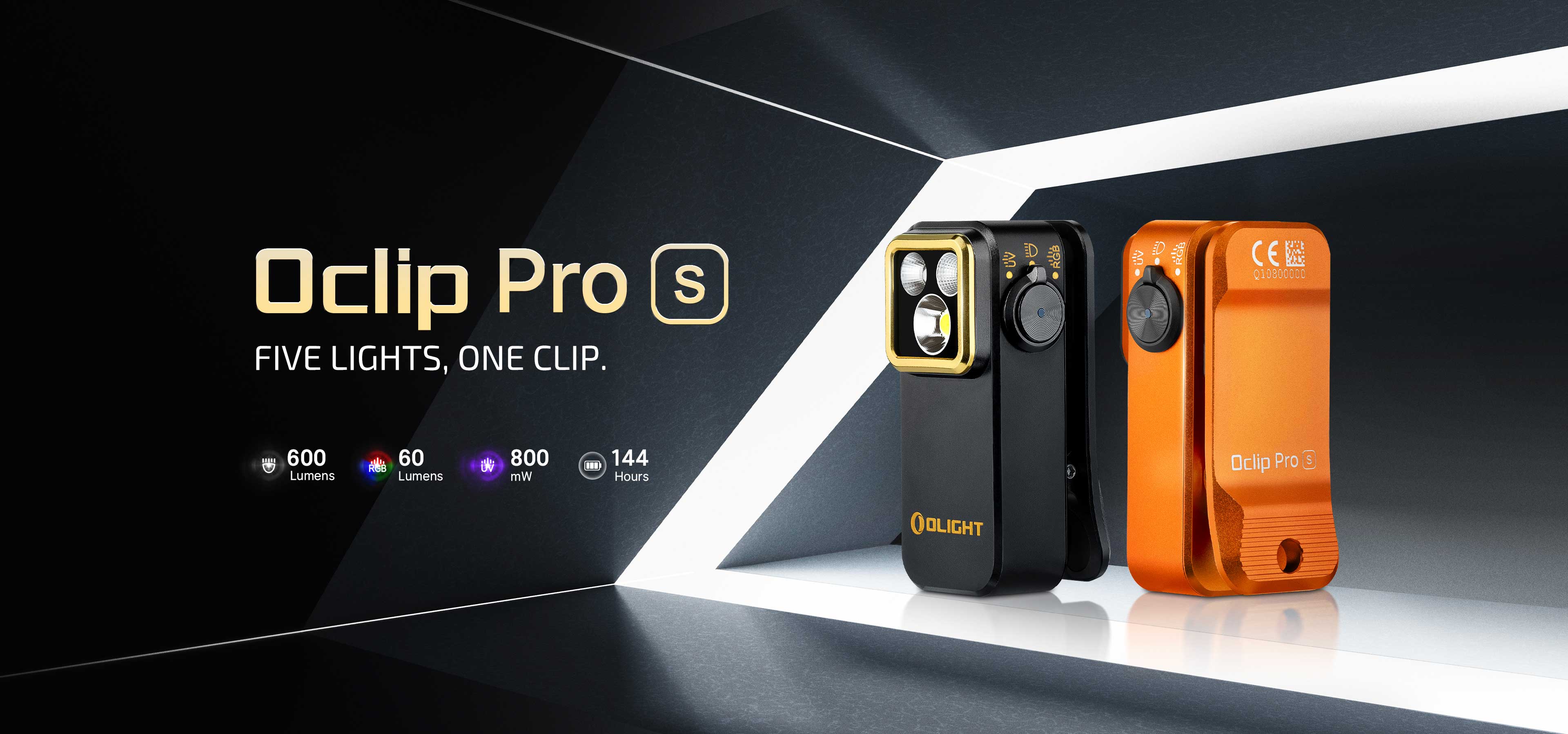 Oclip Pro S 5 in 1 EDC Clip Flashlight UV RGB Magnetic Light - Olight ...